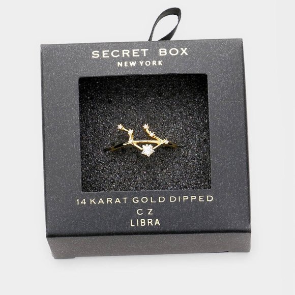 tropicalocean | Jewelry | Secret Box Ring Zodiac Sign Libra Cz Cuff ...
